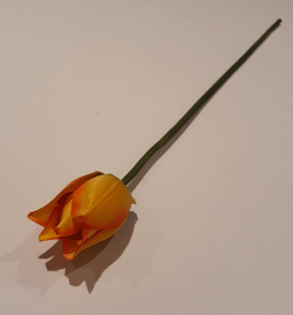 Tulp rood geel 30 cm - Kunstbloemen en zijden bloemen webshop